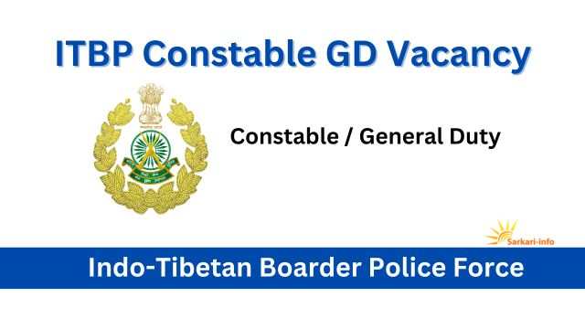 ITBP Constable GD Vacancy 2025 | आईटीबीपी कांस्टेबल जीडी भर्ती अधिसूचना ...